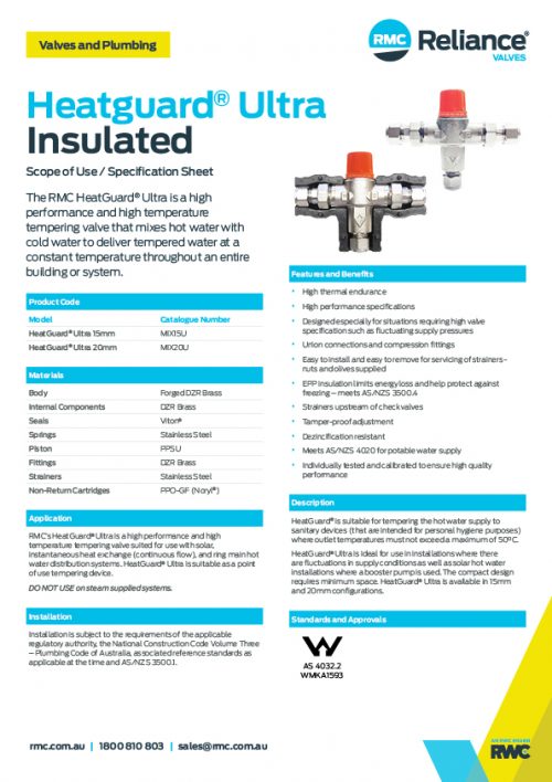 HeatGuard Tempering Valves – RMC Reliance Valves