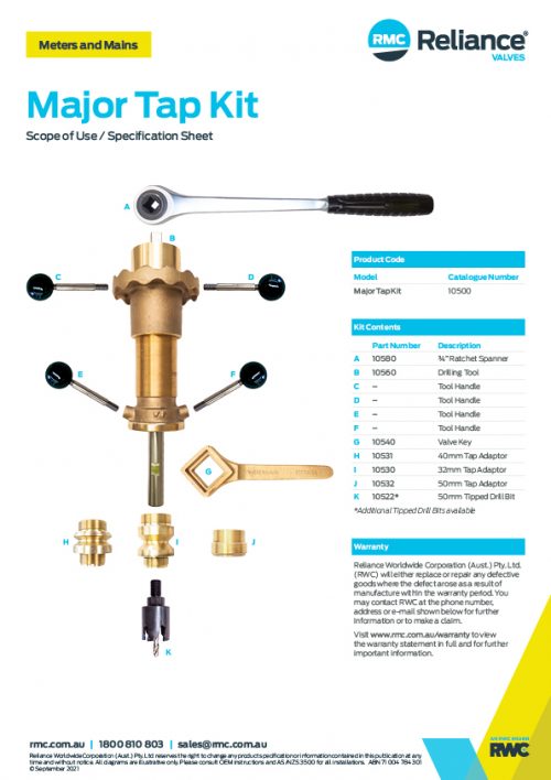 Tap Kits – RMC Reliance Valves