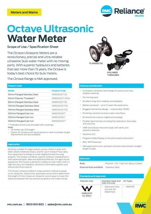 Octave Ultrasonic Industrial – RMC Reliance Valves