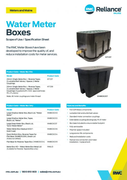 Water Meter Boxes – RMC Reliance Valves