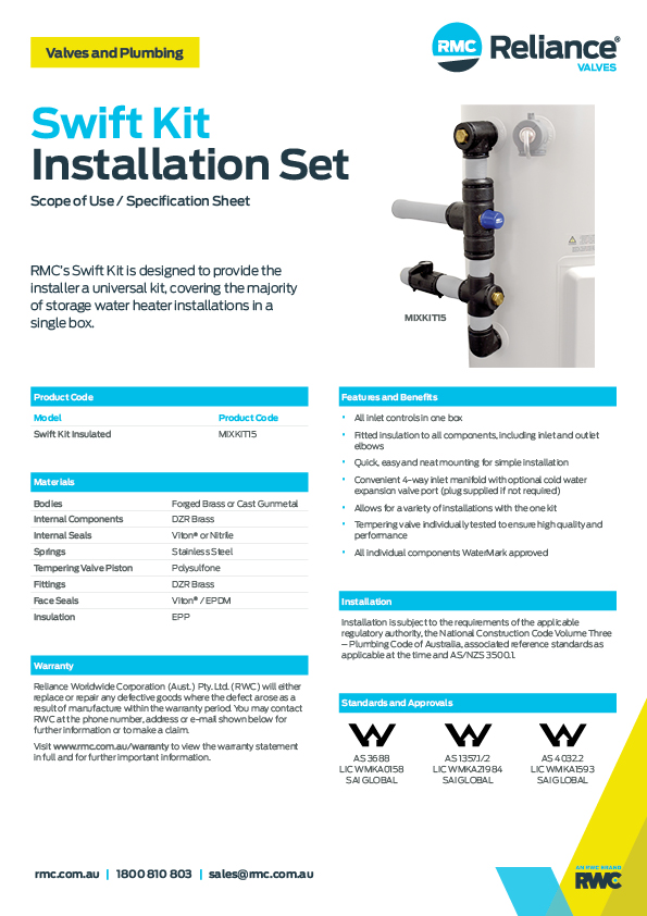 Swift Kits – RMC Reliance Valves