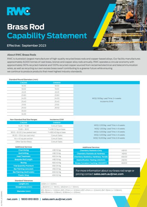 Brass Rod – RMC Reliance Valves