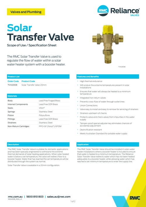HeatGuard Tempering Valves – RMC Reliance Valves
